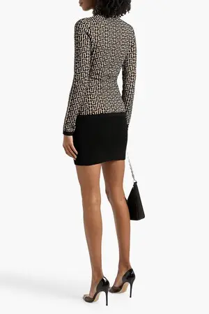 Balmain Jacquard-knit Wool-blend Turtleneck Sweater