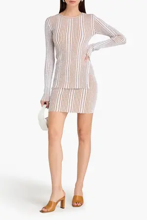 Missoni Sequin-embellished Striped Ribbed-knit Sweater