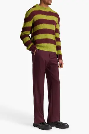 Marni Striped Mohair-blend Sweater - Leaf Green