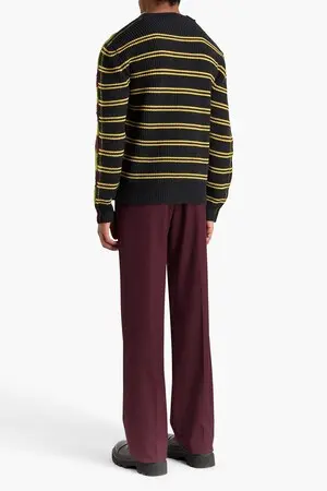Marni Striped Mohair-blend Sweater - Leaf Green
