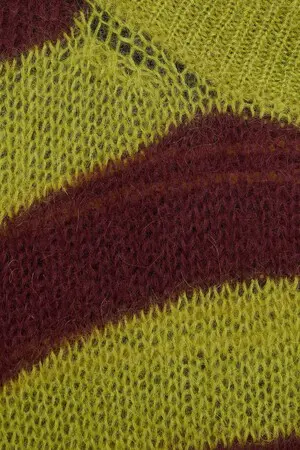 Marni Striped Mohair-blend Sweater - Leaf Green