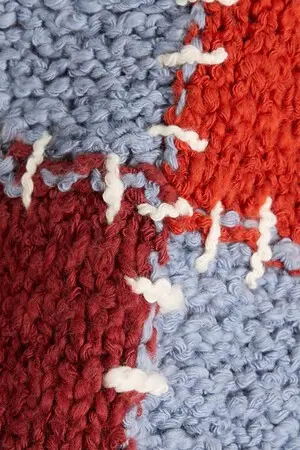 THE ELDER STATESMAN Fringed Patchwork Bouclé-knit Cotton Sweater