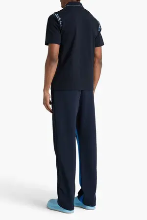 Missoni Crochettrimmed Cottonpiqué Polo Shirt - Midnight Blue