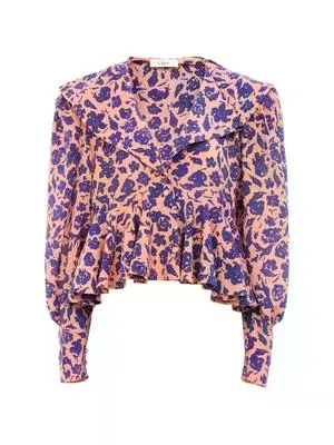 Chloé V-neck Ruffled Blouse - Brown