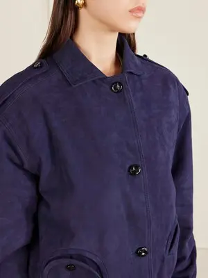 BLAZÉ MILANO Viva Charlie Padded Suede Bomber Jacket - Blue