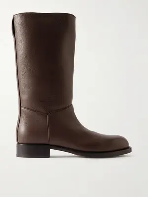 THE ROW Nobilis Textured-leather Boots