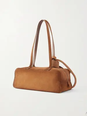 Balenciaga Carrie Small Suede Shoulder Bag - Brown