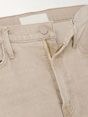 MOTHER The Dodger Sneak Mid-rise Straight-leg Jeans - Brown