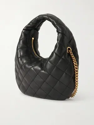 Saint Laurent Icarino Mini Matelassé Leather Shoulder Bag - Black