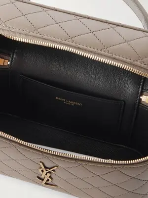 Saint Laurent Gaby Vanity Mini Quilted Leather Shoulder Bag - Brown