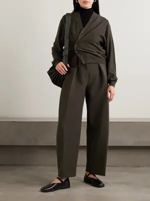 LEMAIRE Twisted Wool-blend Cardigan - Brown