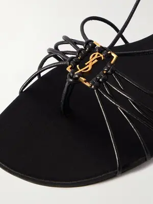 Saint Laurent Babylone Logo-embellished Leather Sandals - Black