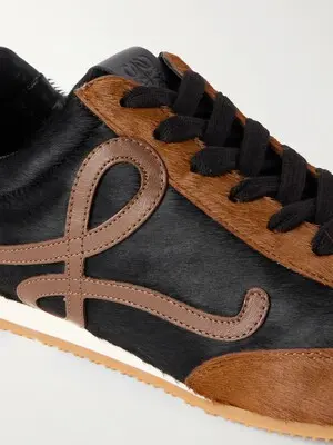 Loewe Ballet Runner 2.0 Calf Hair And Leather Sneakers - Multi