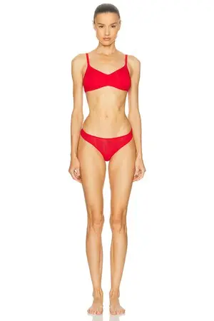 NEGATIVE UNDERWEAR Whipped Non-wire Bra In Red - Cerise