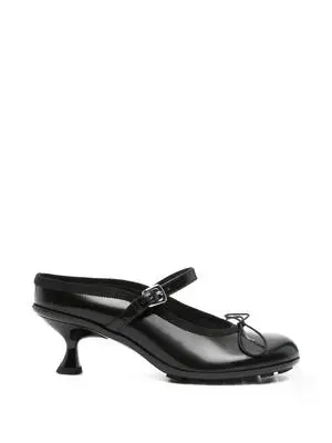 Simone Rocha Polished-leather Bow Mules