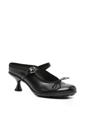Simone Rocha Polished-leather Bow Mules
