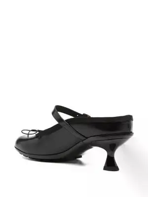 Simone Rocha Polished-leather Bow Mules