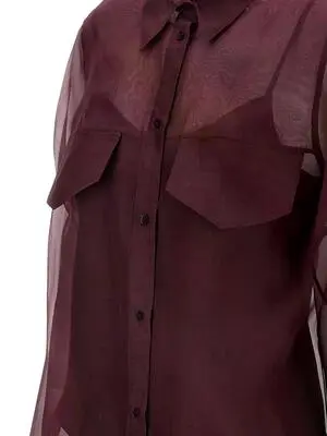 Federica Tosi Burgundy Silk Shirt - Purple