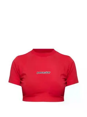 Vetements Embroidery Crop Top
