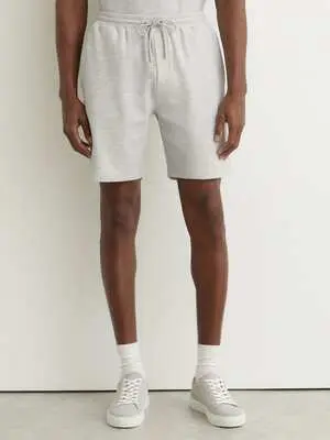 REISS Emilio Textured Side-stripe Drawstring Shorts - Grey Melange