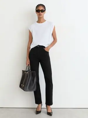 REISS Isabel Slim-leg Mid-rise Jeans - Black