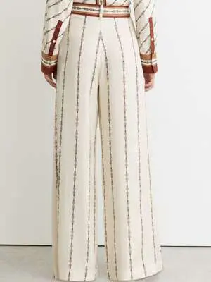 REISS Chain-print Wide-leg Trousers