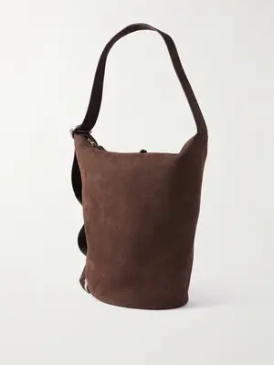 Loewe Loop Medium Logo-debossed Nubuck Bucket Bag