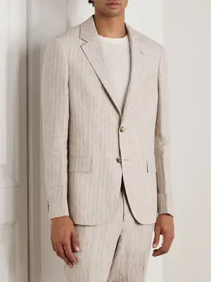 Mr P. Striped Linen Suit Jacket