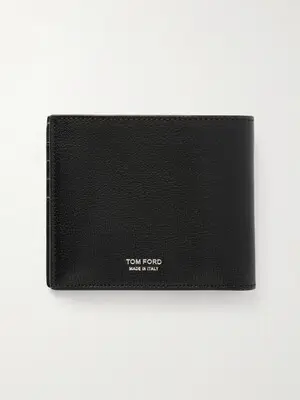 TOM FORD T Line Textured-leather Bifold Wallet - Black