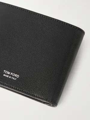 TOM FORD T Line Textured-leather Bifold Wallet - Black