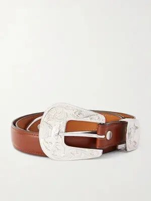 Needles Papillon 2.5cm Leather Belt - Brown