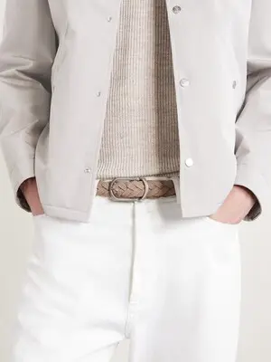 Brunello Cucinelli Woven Suede Belt - Neutrals