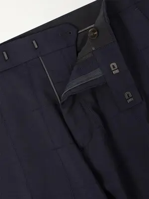 Mr P. Straight-leg Checked Wool-blend Suit Trousers
