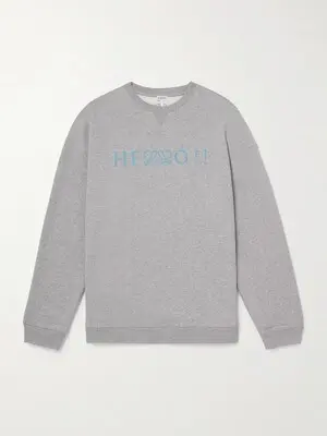 Loewe Logo-print Cotton-jersey Sweatshirt - Gray