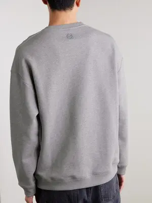 Loewe Logo-print Cotton-jersey Sweatshirt - Gray
