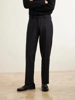 Mr P. Mike Straight-leg Grain De Poudre Wool Suit Trousers