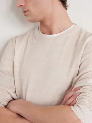 Mr P. Linen And Cotton-blend Sweater - Neutrals