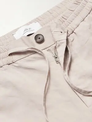 Mr P. Straight-leg Cotton And Linen-blend Twill Trousers - Neutrals