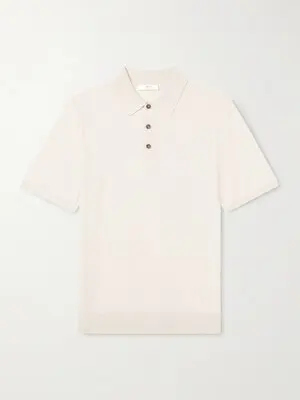 Mr P. Merino Wool Polo Shirt - Neutrals
