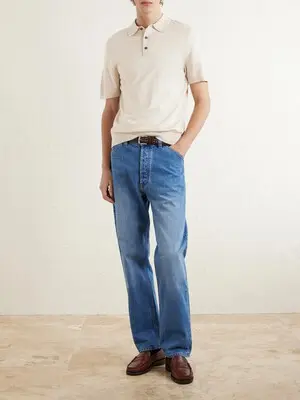 Mr P. Merino Wool Polo Shirt - Neutrals