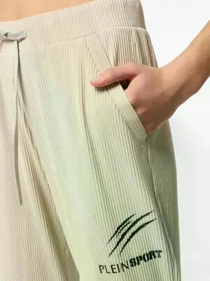 PLEIN SPORT Ribbed Drawstring Trousers - Neutrals