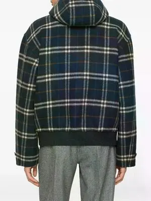 Burberry Reversible Hooded Wool Jacket - Blue