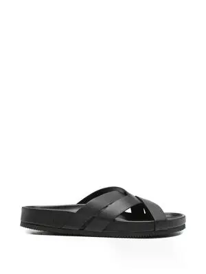 TOM FORD Leather Crossover Sandals - Black