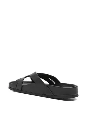 TOM FORD Leather Crossover Sandals - Black