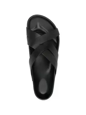 TOM FORD Leather Crossover Sandals - Black