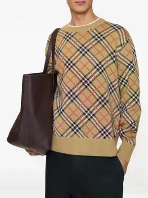 Burberry Check Crew-neck Sweater