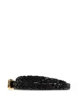 Etro Braided Leather Belt With Gold-tone Buckle