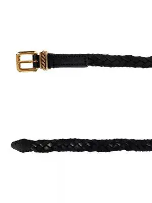 Etro Braided Leather Belt With Gold-tone Buckle