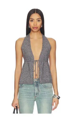 Superdown Ayah Halter Top - Grey
