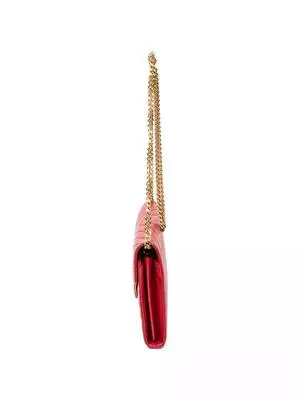 Saint Laurent Cassandre Chevron-pattern Crossbody Bag - Red